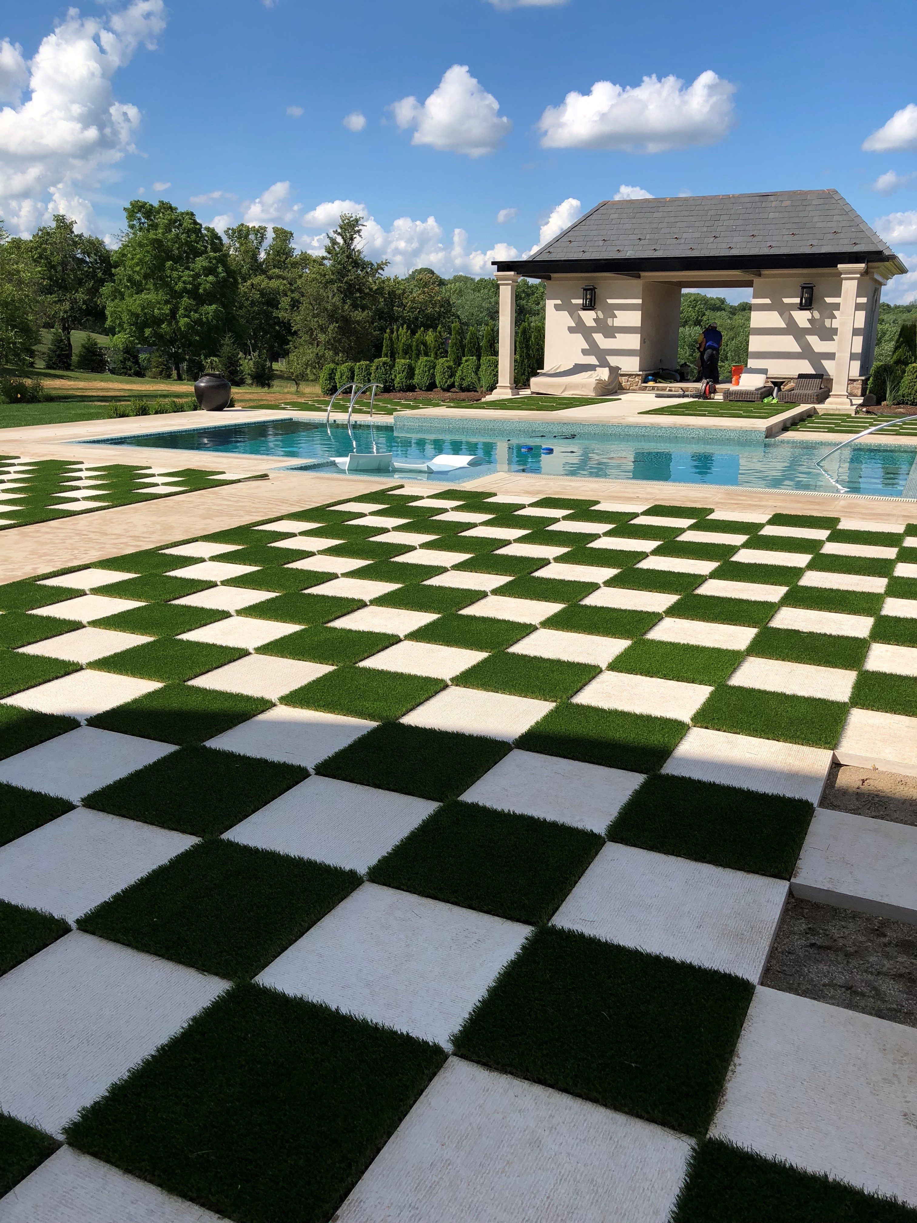 Synthetic Turf Checkerboard Paver Project in Northern New Jersey ...